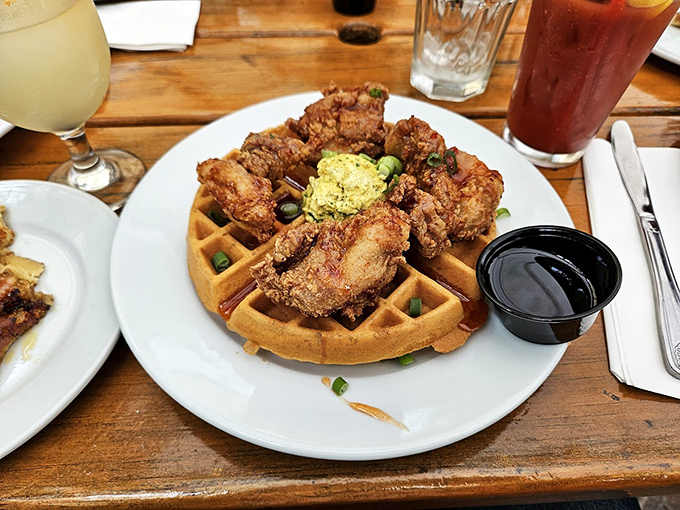 Chicken and waffles: the culinary equivalent of a perfect marriage. Sweet meets savory in a union that just makes sense.