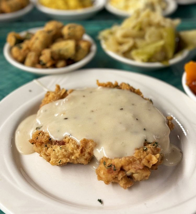 Chicken fried steak bathed in creamy gravy that doesn't just speak Southern&mdash;it sings it with a full gospel choir backup.