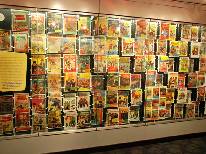 A mind-boggling array of comic books reminds us that the Stooges' particular brand of mayhem translated perfectly to the illustrated page.