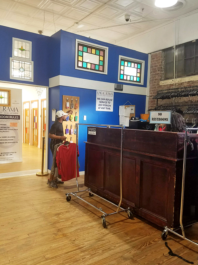 The buying counter, where clothing goes to find its second chapter and shoppers learn if their castoffs make the curatorial cut.