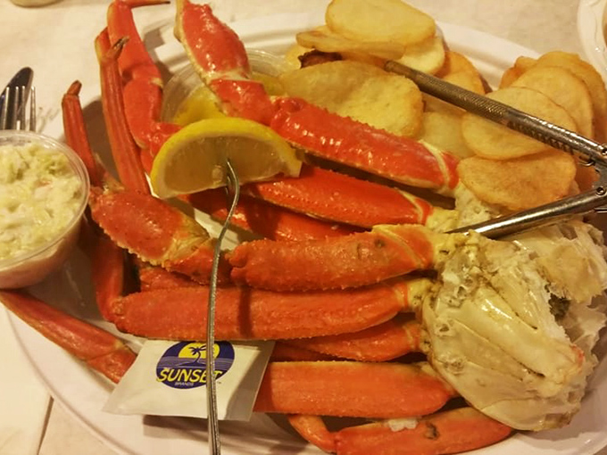 Snow crab legs that require commitment and reward patience. The kind of meal where conversation pauses and everyone gets serious about extraction techniques.