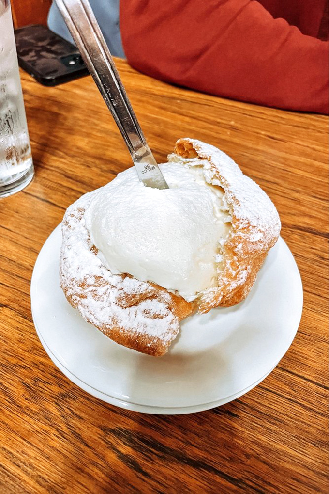 The legendary cream puff&mdash;a cloud-like pastry filled with vanilla custard so divine it's worth crossing state lines for. Diet plans, consider yourselves postponed.