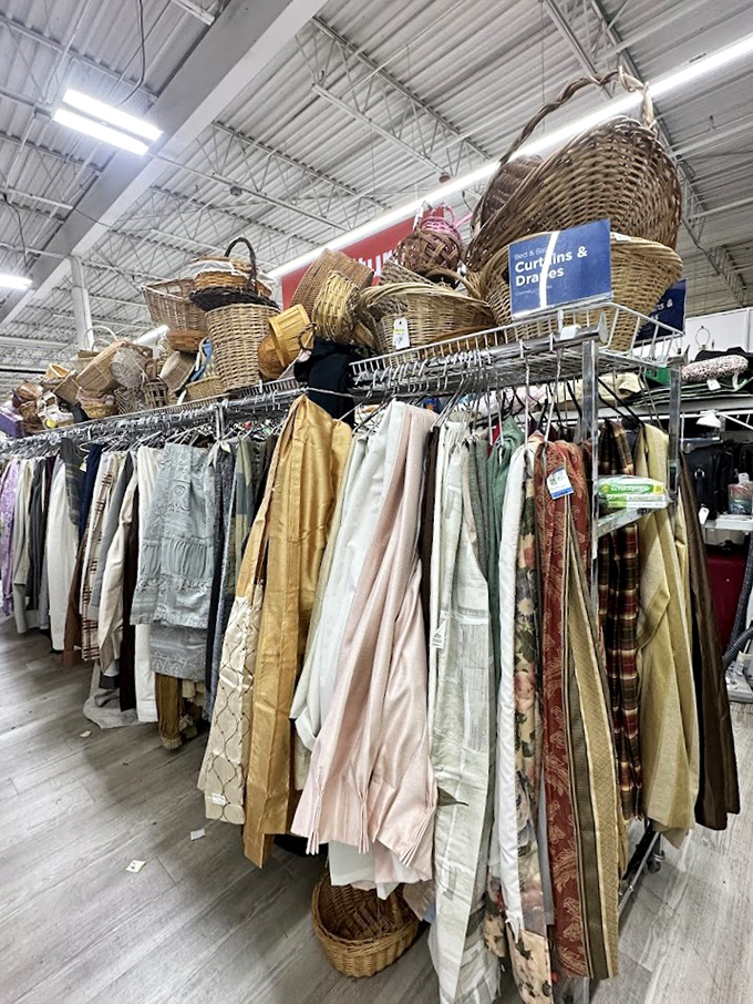 The home textiles section offers curtains, drapes, and enough wicker baskets to satisfy your most ambitious Pinterest board dreams.