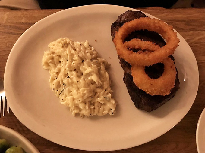 Steak and mac & cheese—proof that sometimes the best dining companions are childhood favorites all grown up with sophisticated new outfits.