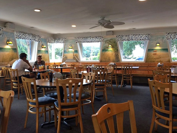 Morning light streams through windows, illuminating a dining room where coffee steam rises and breakfast plans are hatched.