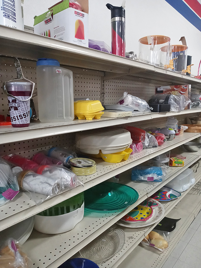 Kitchen essentials that don't require a second mortgage. That yellow container probably held someone's famous potato salad once.