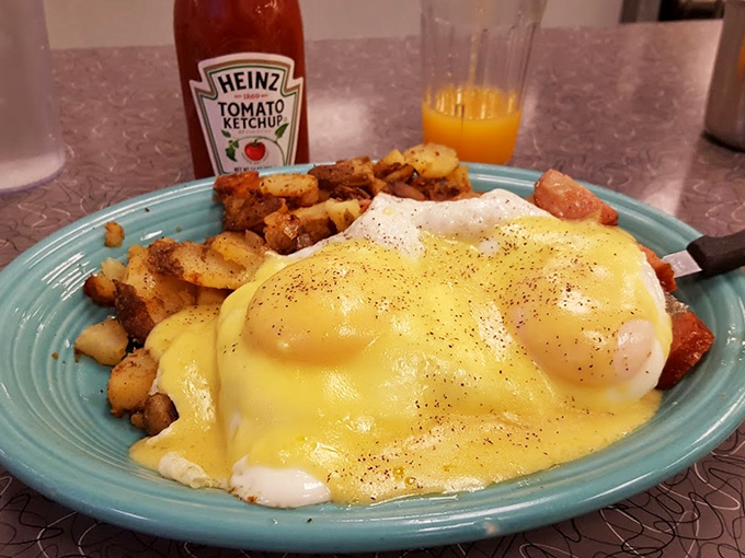 Eggs Benedict: where hollandaise dreams come true. Those home fries on the side aren't playing second fiddle&mdash;they're co-headlining this breakfast concert.