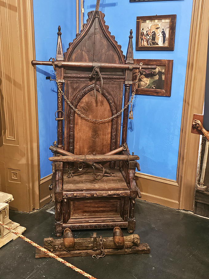 Not your average timeout corner. This medieval-looking restraint chair suggests our ancestors had some rather extreme methods for dealing with the possessed.