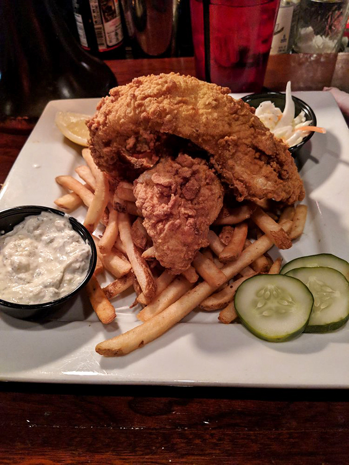 Not just fish fry&mdash;it's an edible monument to Friday traditions, perched atop a throne of golden fries fit for Lake Michigan royalty.
