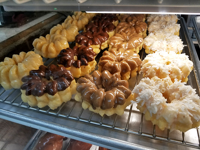 Flower-shaped donuts blooming with chocolate, maple, and coconut toppings. Botanical beauty you can actually eat without regrets.