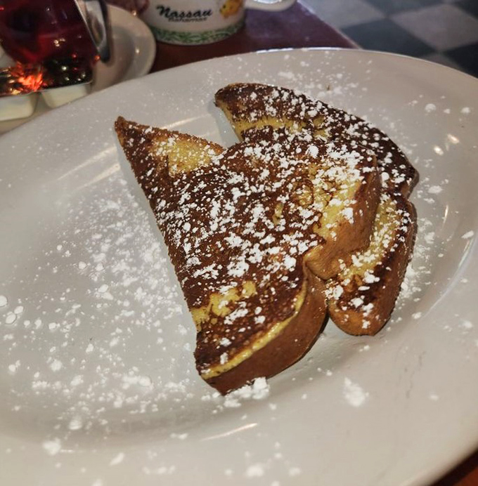 French toast dusted with powdered sugar like the first snow of winter. Simple pleasures executed with the confidence that comes from decades of practice.