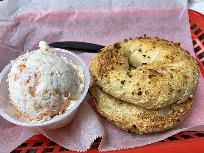 A toasted bagel with cream cheese&mdash;the breakfast of champions, the lunch of geniuses, and the "I'm-not-cooking-tonight" dinner of the wise.