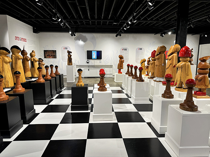 Floor-sized chess boards make every move feel like commanding armies across vast kingdoms.