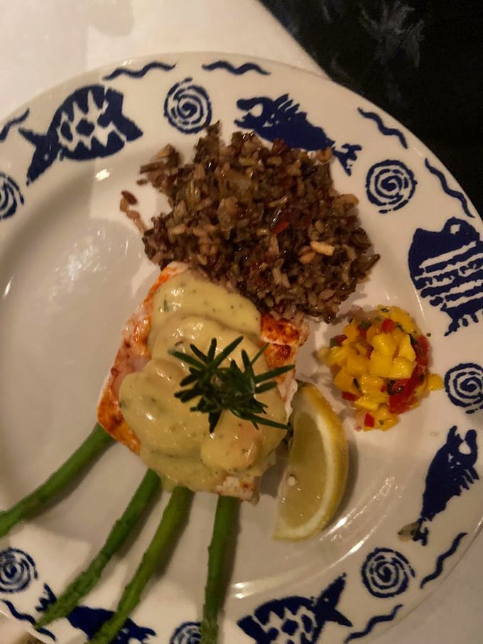 This halibut showcases The Pinewood's seafood mastery, proving they handle ocean fish as expertly as freshwater favorites.