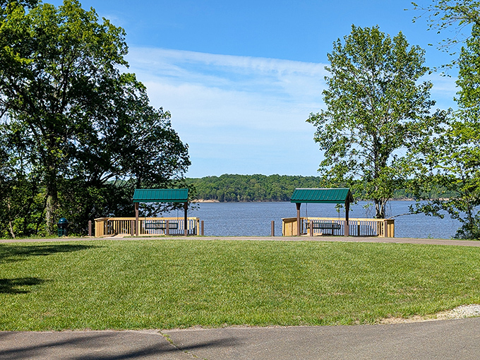 This lakeside viewing platform invites visitors to pause and appreciate East Fork's expansive waters, no Instagram filter required.
