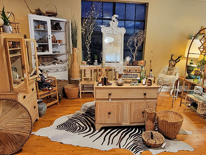 This artfully arranged vignette could be straight from a Wes Anderson film—neutral tones, perfect symmetry, and just enough whimsy.