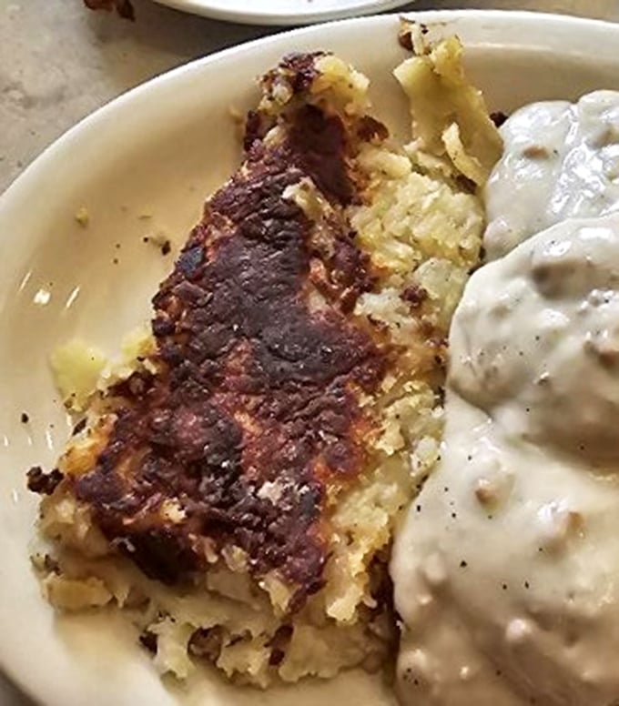 Scrapple and gravy&mdash;Pennsylvania's contribution to breakfast excellence. Like a culinary time machine to when calories weren't counted, just appreciated.