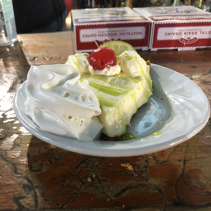 Key lime pie so authentic it should come with its own Florida citizenship papers. Tangy, sweet, and topped with a dollop of nostalgia.