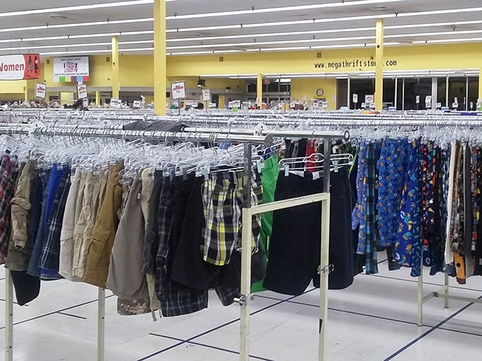 The men's section offers everything from casual tees to business attire—because looking like a million bucks shouldn't cost more than pocket change.