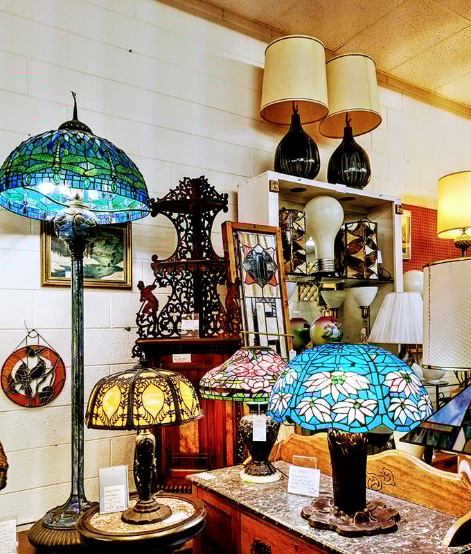 Tiffany-style lamps that transform ordinary rooms into extraordinary spaces. Light filtered through stained glass somehow makes everything look more interesting.