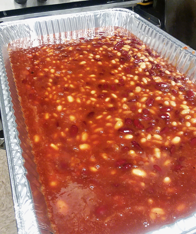 These baked beans have clearly been introduced to their meaty neighbors in the smoker&mdash;a sweet and savory symphony in every spoonful.