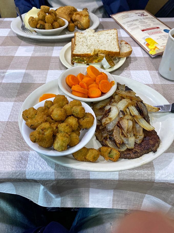 Comfort food that speaks a universal language. Those okra nuggets are the supporting actors that deserve their own spin-off show.