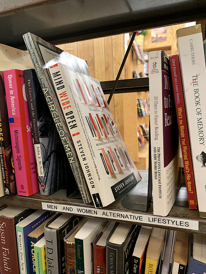 Men and Women Alternative Lifestyles &ndash; even the shelf labels here tell stories, promising perspectives that might challenge, enlighten, or simply entertain the curious reader.