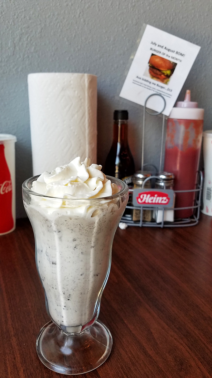 This cookies-and-cream milkshake isn't just thick &ndash; it's the kind that makes your straw stand at attention while whipped cream plays king of the mountain.