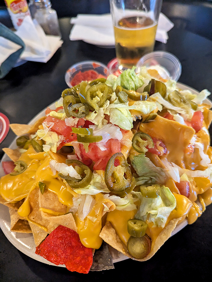 Nachos loaded higher than your expectations and twice as satisfying as any fancy appetizer platter.