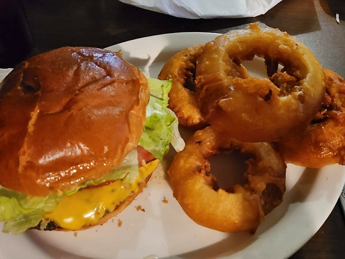 Golden onion rings that prove sometimes the simplest pleasures deliver the greatest satisfaction completely.