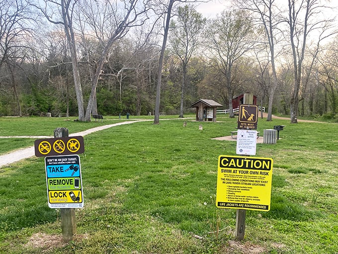 Warning signs remind visitors that Mother Nature deserves respect&mdash;even at the most picturesque historic sites, safety comes first.