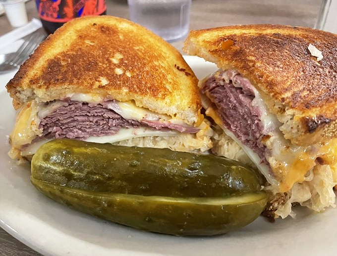 The Reuben at Hygrade doesn't just stack ingredients&mdash;it orchestrates a symphony of flavors with sauerkraut, meat, and melted cheese.