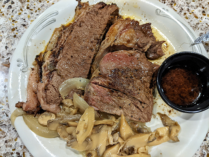 Sliced thick and glistening with natural juices, this roast beef proves that some things are worth every single calorie.