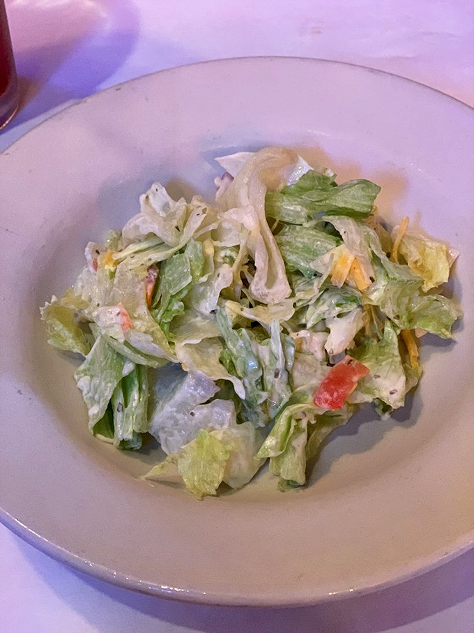 Even the salad looks fresh and inviting, providing perfect balance to all that protein.