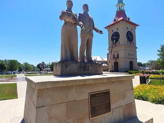 These stoic figures commemorate Berne's Swiss immigrant founders. Standing beside the iconic clock tower, they remind visitors that this town's unique character didn't happen by accident.