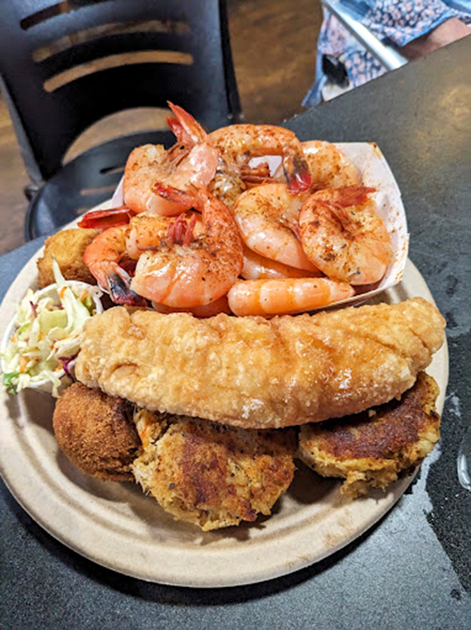 The seafood platter that answers the eternal question: "Why choose one when you can have it all?" Crispy, succulent, and utterly irresistible.