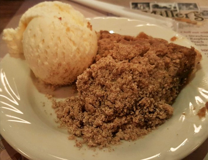 Shoofly pie with vanilla ice cream - because sometimes dessert needs a cool, creamy dance partner.
