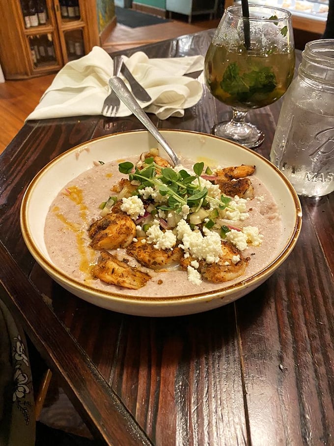 These aren't your grandma's shrimp and grits (though she'd approve). Creamy, spicy, and adorned with fresh herbs&mdash;Southern comfort in a bowl.