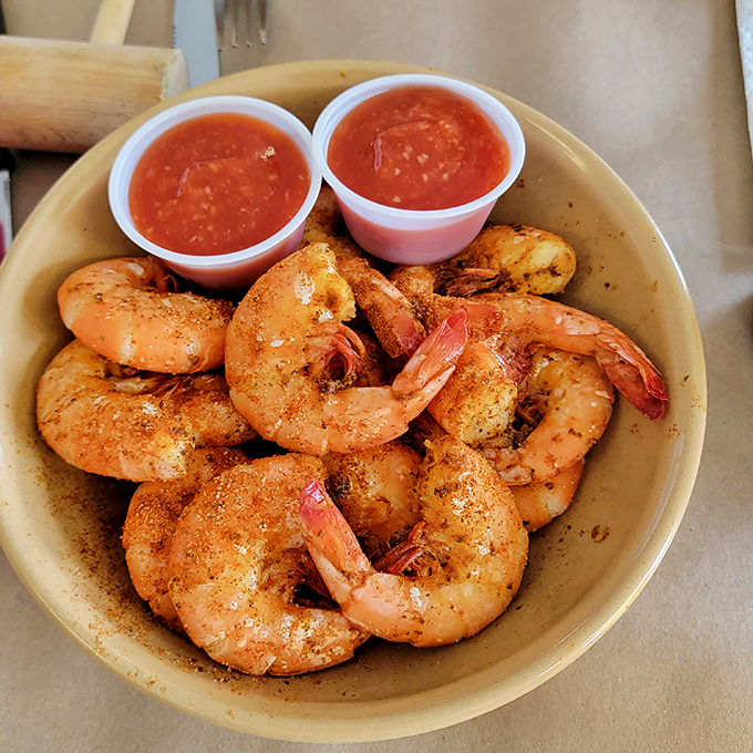 Perfectly seasoned shrimp with cocktail sauce &ndash; sometimes the classics need no improvement, just proper execution and respect.