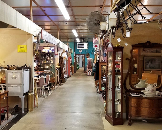 Down these hallowed halls of history, grandfather clocks and vintage china cabinets stand like sentinels guarding memories of Sunday dinners past.
