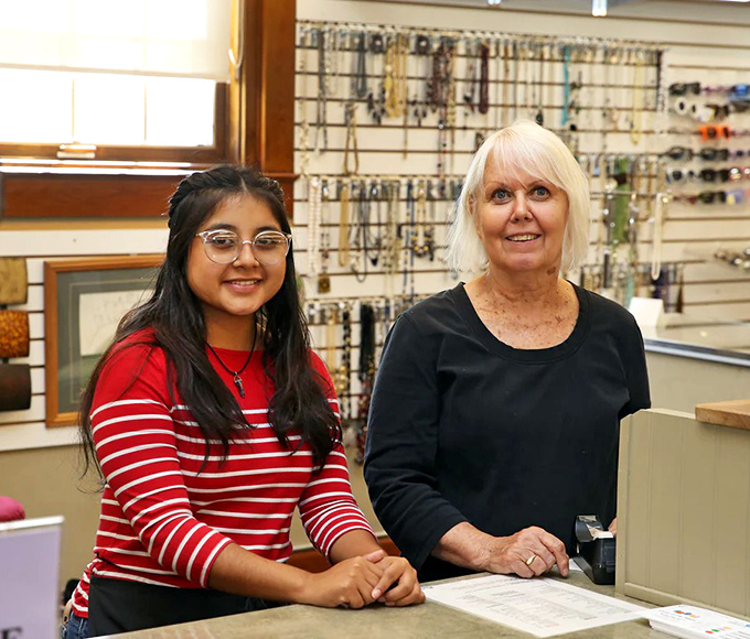 The jewelry counter &ndash; where vintage brooches and contemporary beads coexist in a dazzling display of affordable adornments.