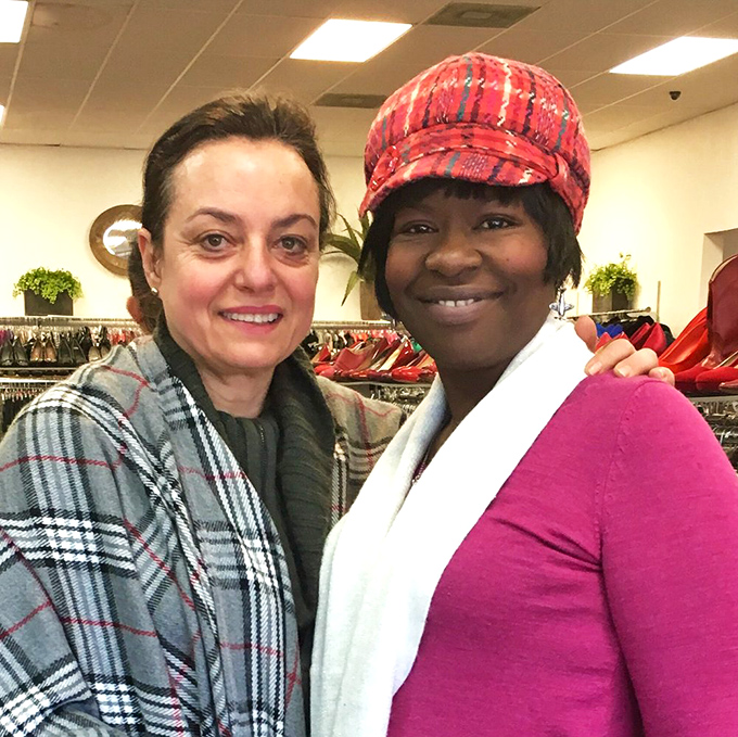 The joy of thrifting captured in a single frame&mdash;new friends made over shared discoveries and fashion finds.