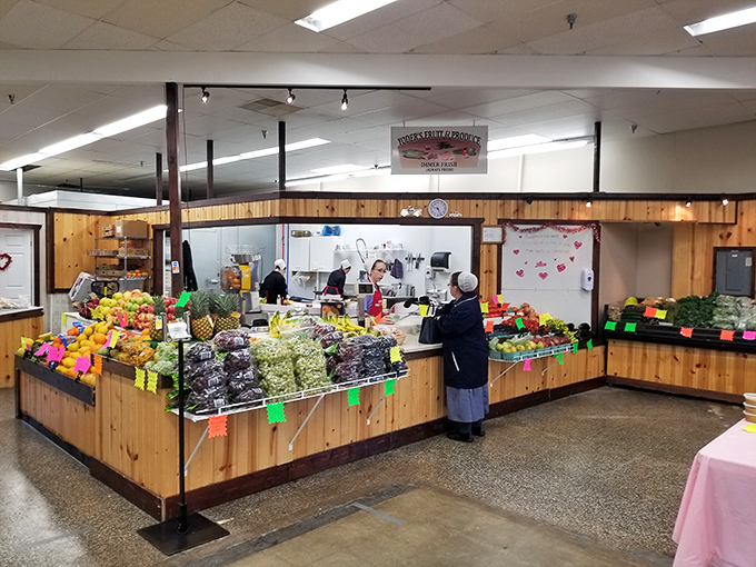 Fresh vegetables arranged with care demonstrate the market's commitment to quality in every single department.