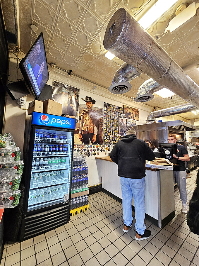 No frills, just thrills. The interior focuses on what matters: the craft of sandwich-making and keeping the line moving.