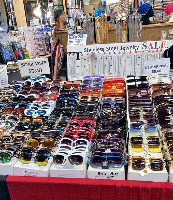 The sunglasses display&mdash;where everyone tries on ten pairs but photographs themselves in only one. Five dollars buys you instant cool or magnificent regret.