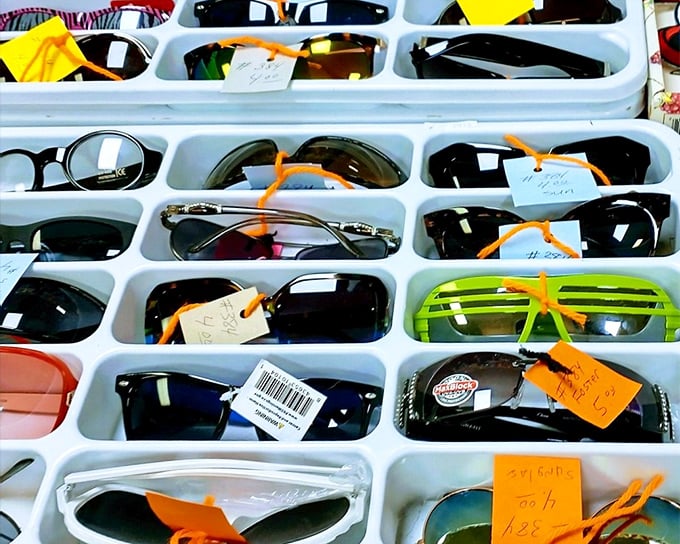 Sunglasses galore! From retro cat-eyes to forgotten designer frames, there's a pair here destined to complete your summer look.