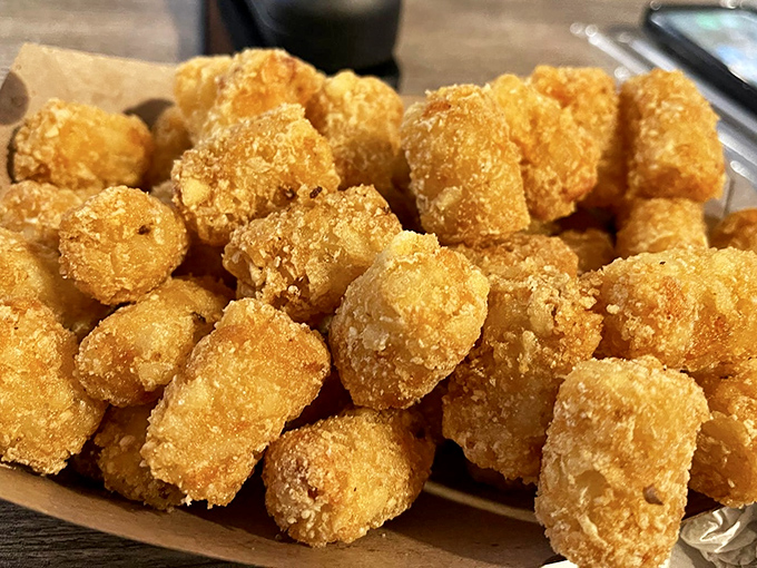 These tater tots aren't just potato nuggets; they're little golden time machines transporting you back to childhood, but with adult-level flavor.