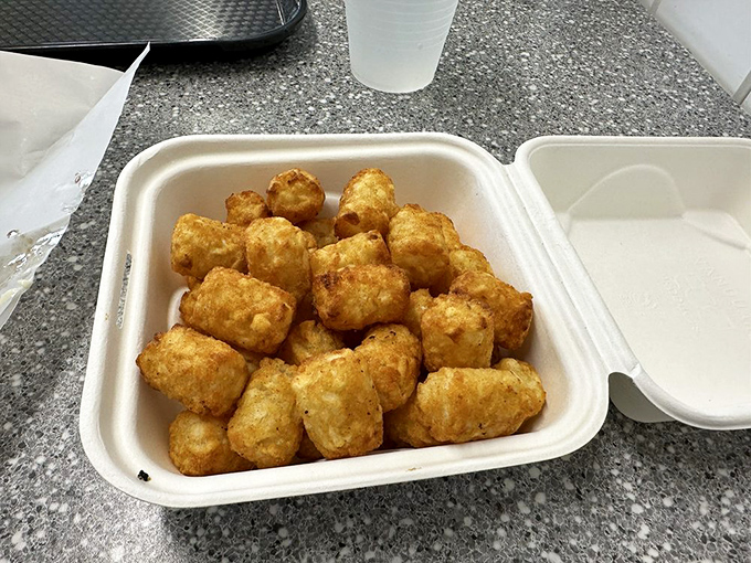Golden, crispy tater tots that crackle with each bite&mdash;the unsung heroes of any proper burger feast, waiting patiently for their moment of glory.