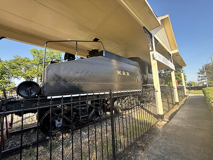 All aboard memory lane! This preserved "dinky engine" stands as a steel testament to Conyers' railroad roots that put this town on the map.