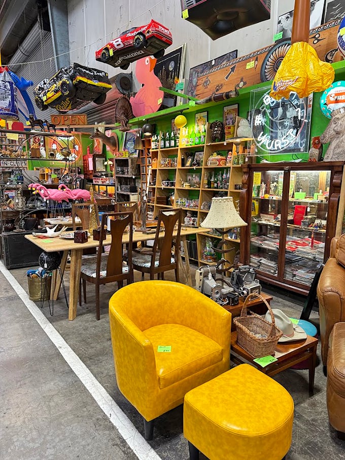 That mustard yellow chair isn't just furniture&mdash;it's a time machine to 1970s living rooms and conversations about Watergate.